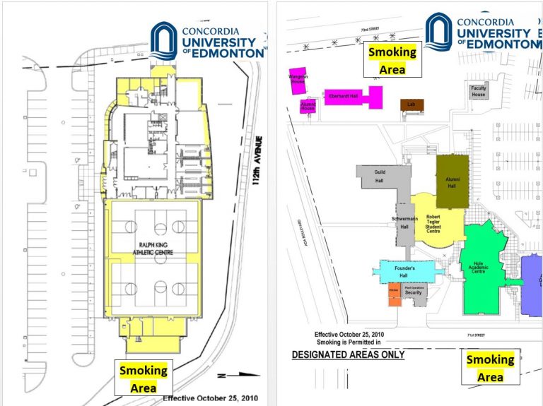 Designated Smoking Areas - Concordia University of Edmonton