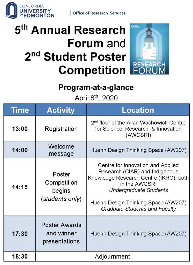 Research Forum 2020 and Poster Competition - Program - Concordia ...